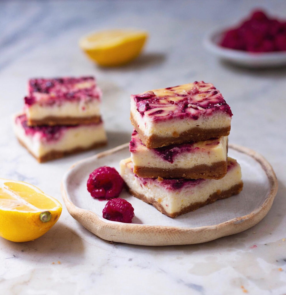 RASPBERRY CHEESECAKE BARS - Bake with Shivesh
