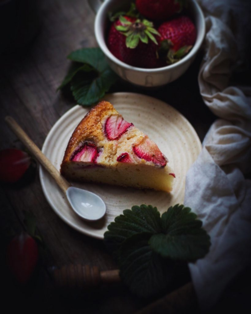 Eggless Strawberry Tea Cake With Fresh Strawberries - Bake with Shivesh