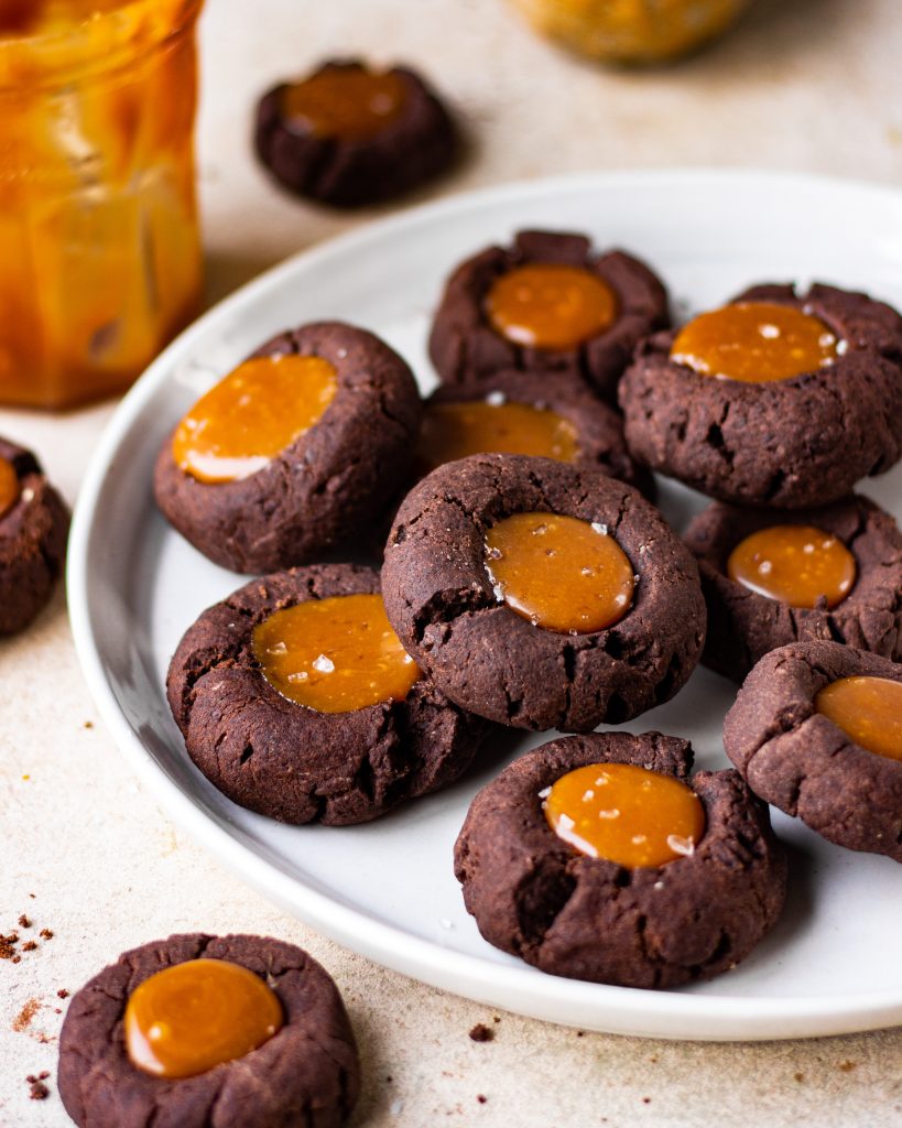 Caramel filled chocolate cookies - Bake with Shivesh