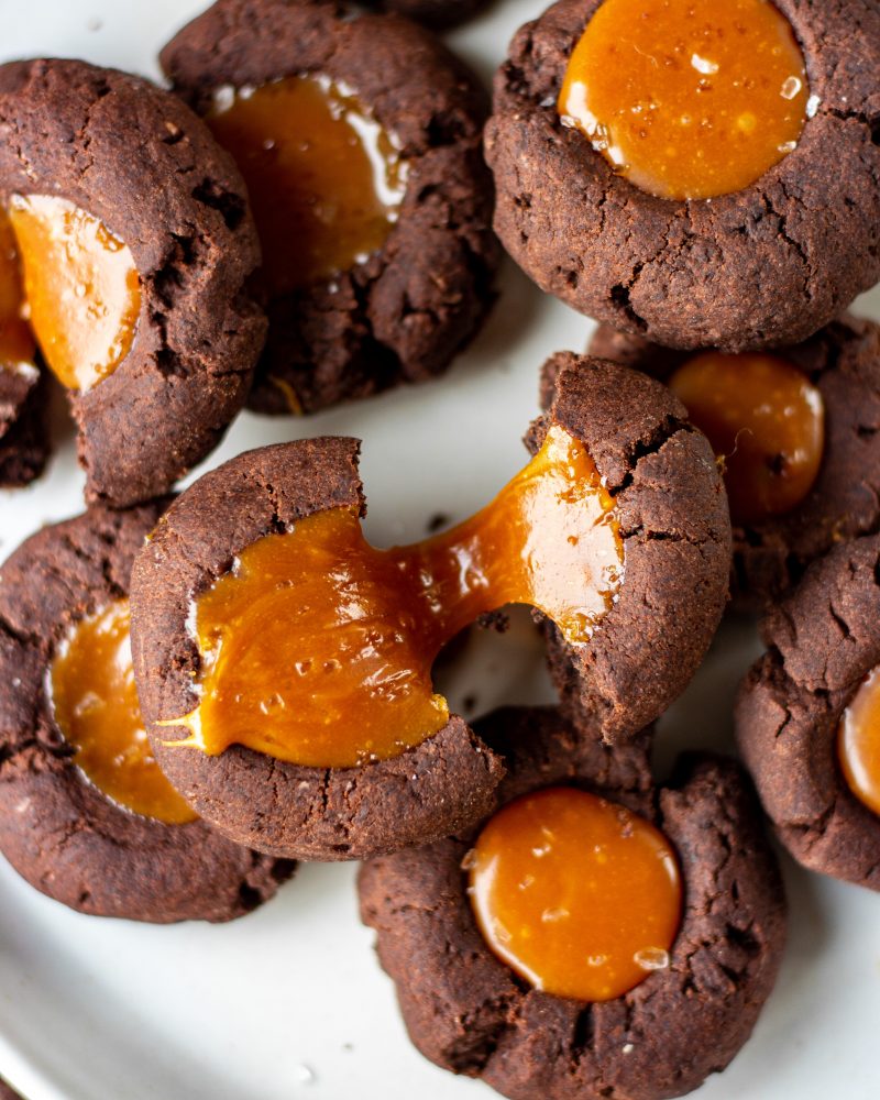 Caramel filled chocolate cookies - Bake with Shivesh