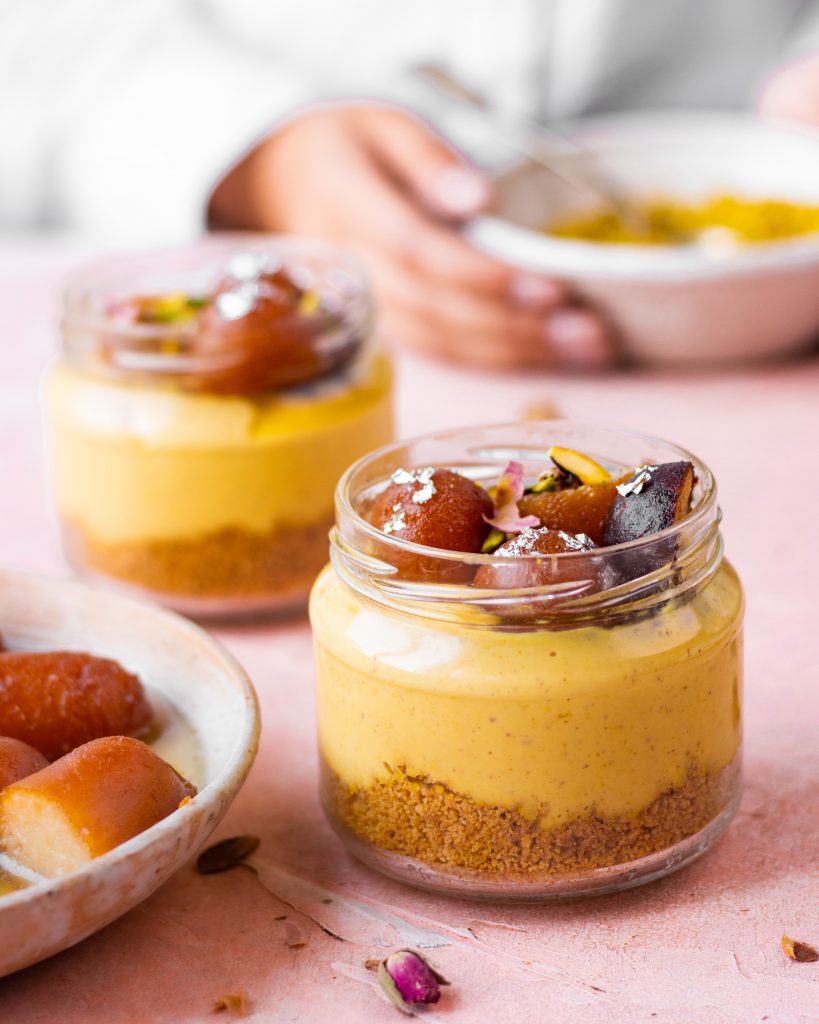 thandai custard cups: Holi special! - Bake with Shivesh