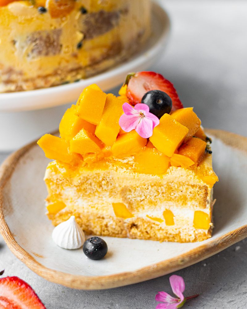 No-Bake Mango Ice Cream Cake - Bake with Shivesh