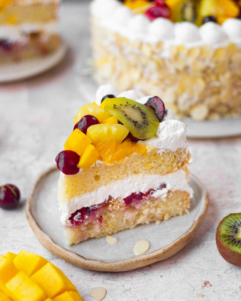 Father's Day Eggless Fresh Fruit Cake - Bake with Shivesh