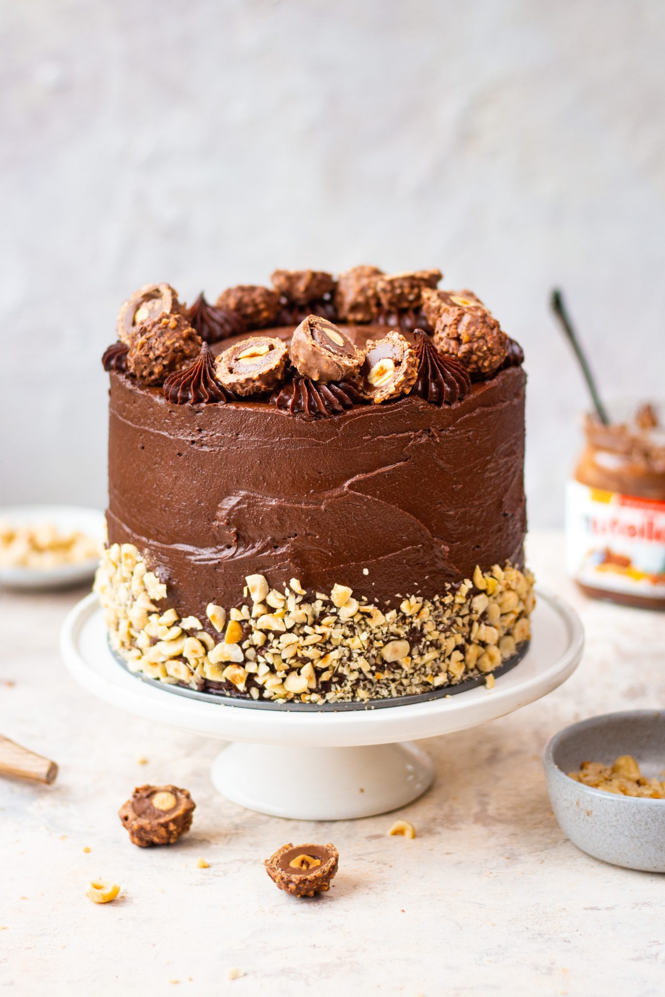 eggless ferrero rocher cake - Bake with Shivesh