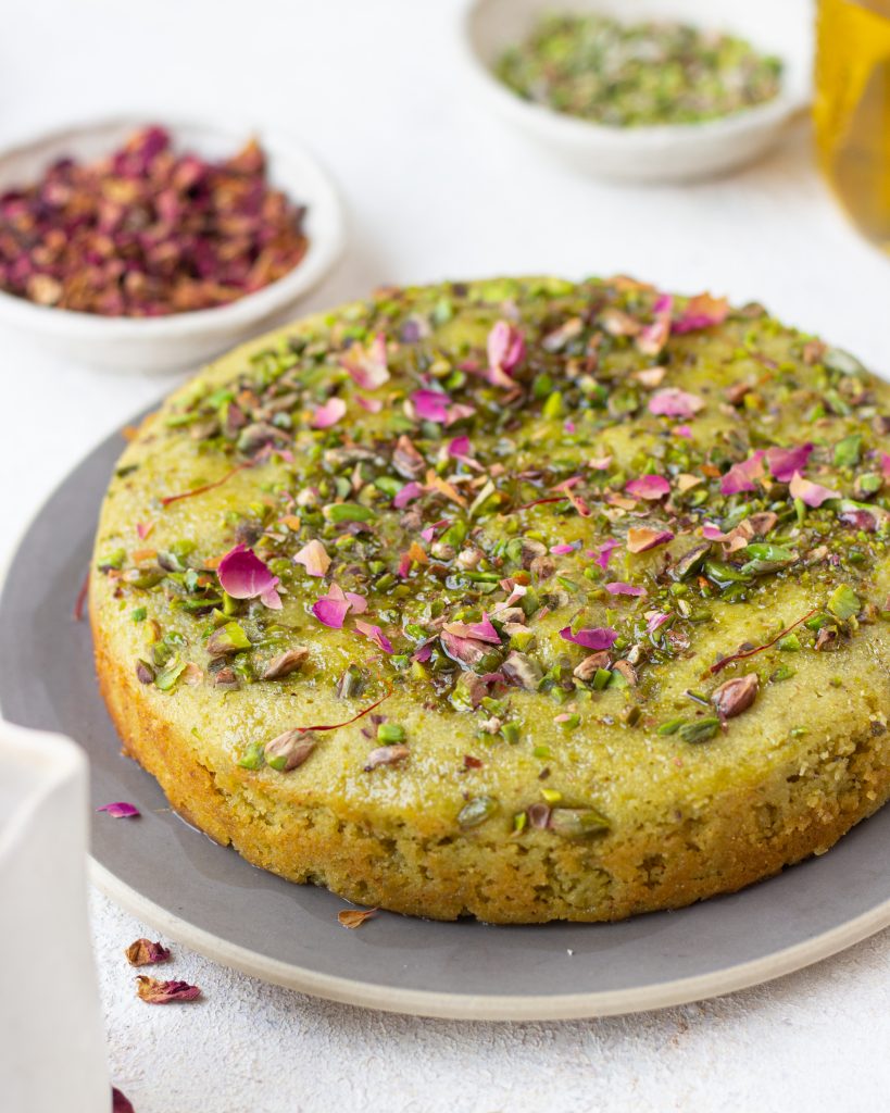 Pista Sooji Cake - Bake with Shivesh