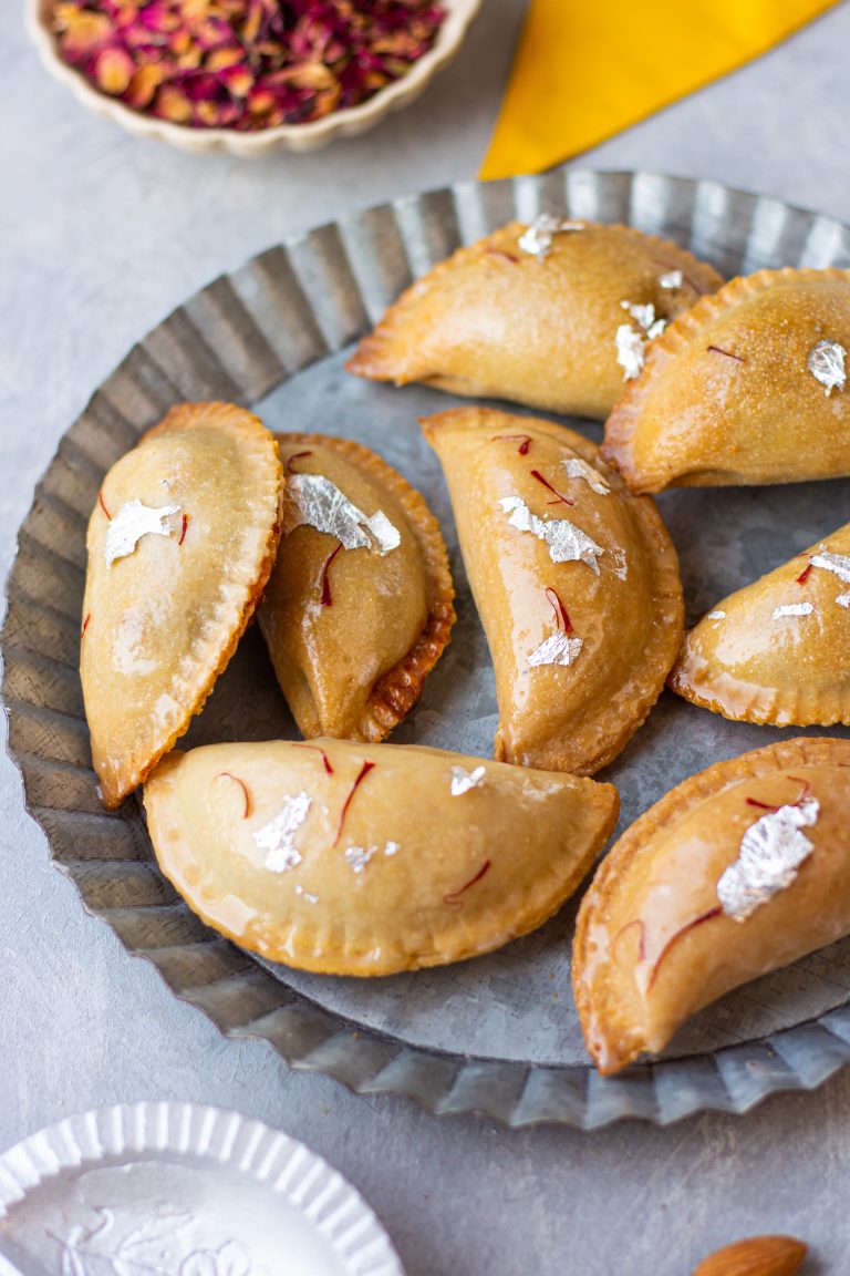 Baked Gulkand Gujiya - Bake with Shivesh