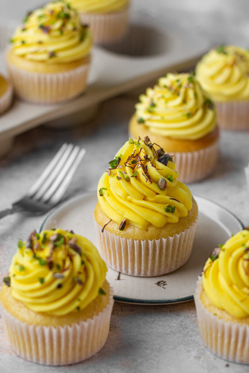 SAFFRON CUPCAKES - Bake with Shivesh