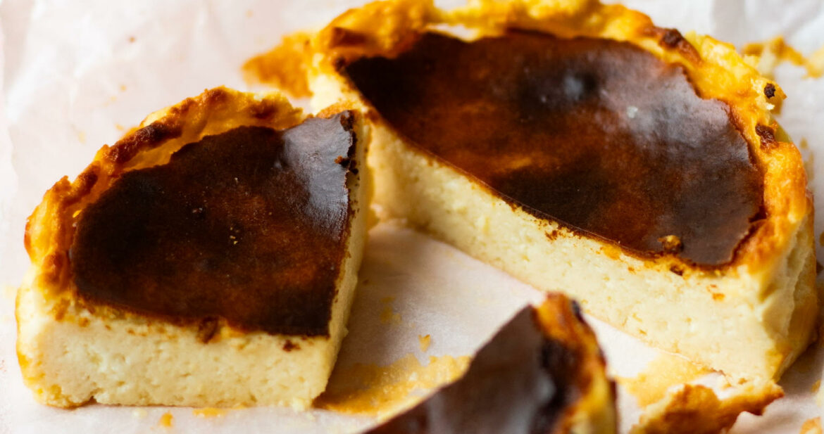 BURNT BASQUE CHEESECAKE - Bake with Shivesh