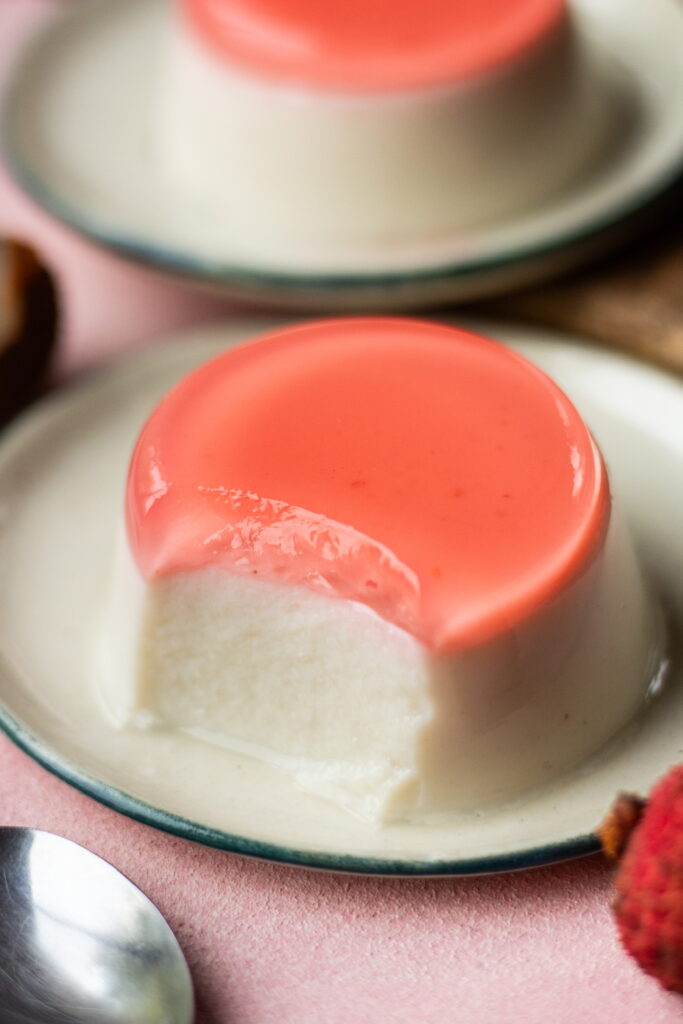 LITCHI ROSE PUDDING - Bake with Shivesh