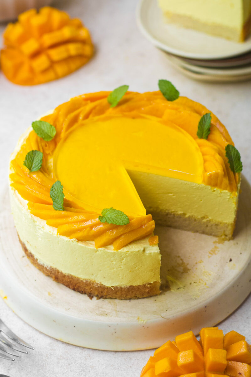 EGGLESS MANGO MOUSSE CAKE - Bake with Shivesh