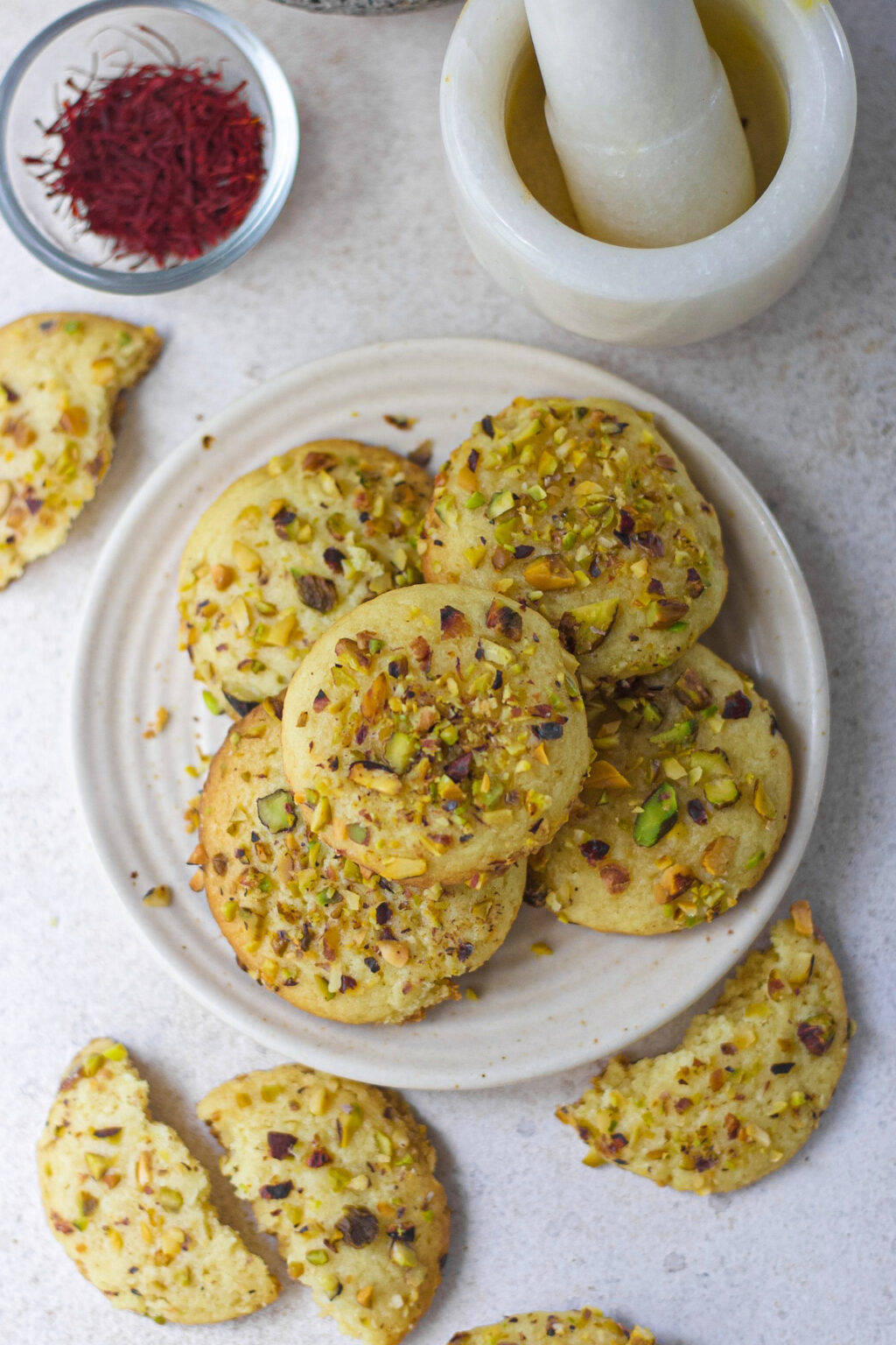 KESAR PISTA COOKIES ON A PAN - Bake with Shivesh
