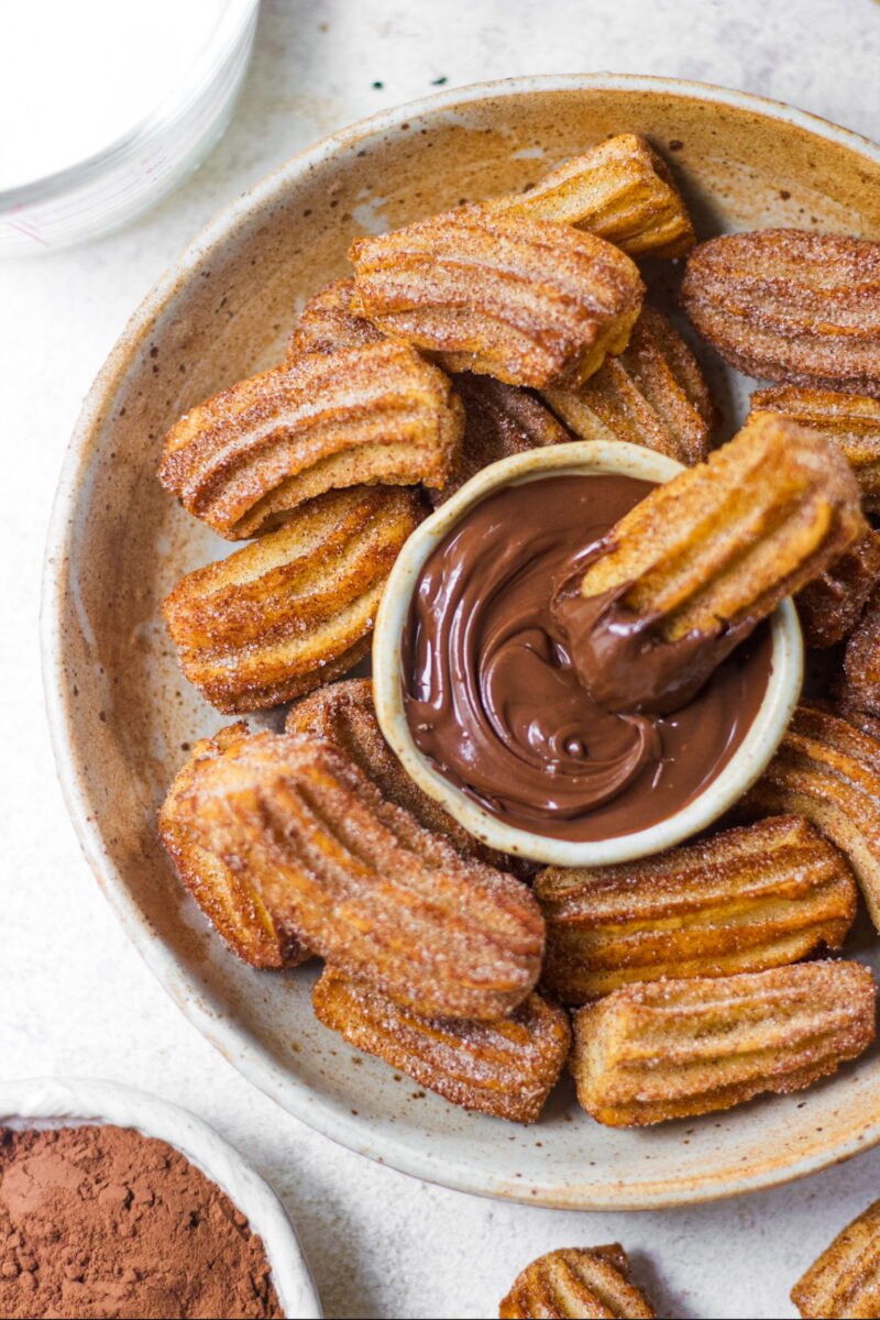 EGGLESS BAKED CHURROS - Bake with Shivesh