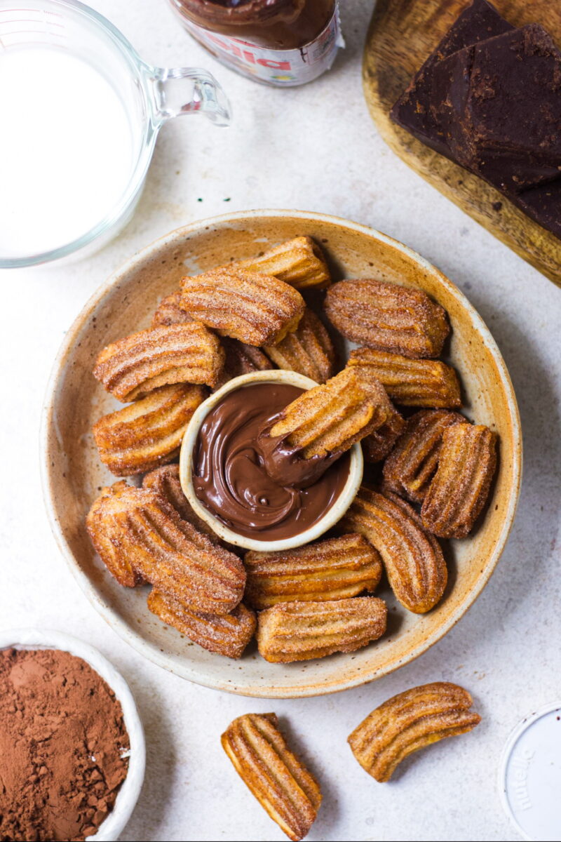 EGGLESS BAKED CHURROS - Bake with Shivesh