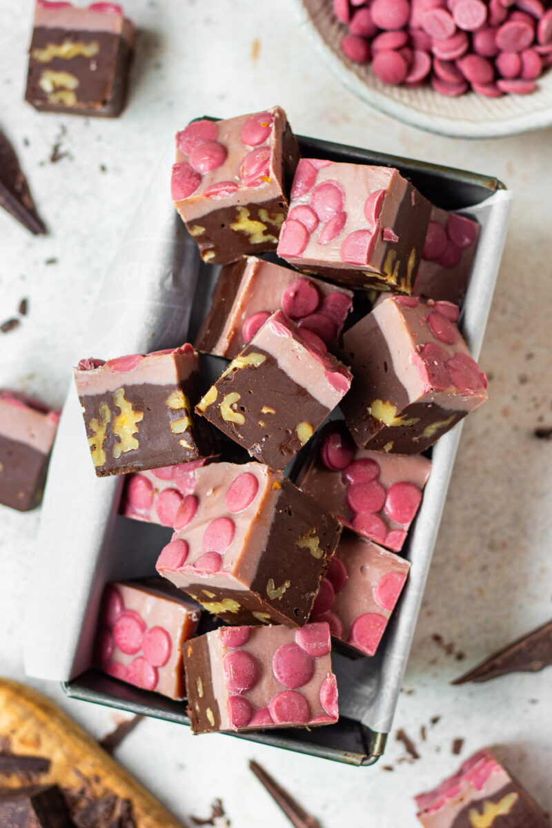 Double Decker Chocolate Fudge - Bake with Shivesh