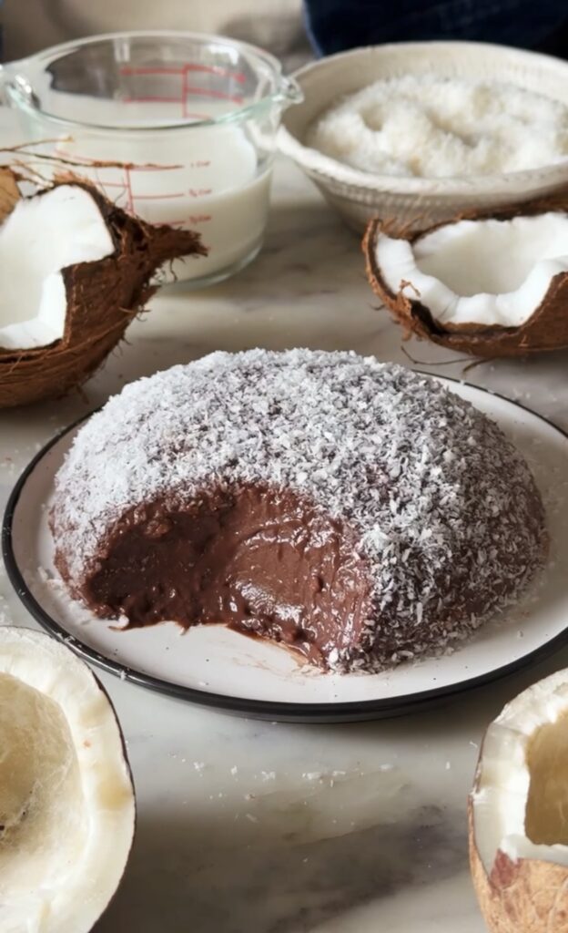 CHOCOLATE COCONUT PUDDING - Bake with Shivesh