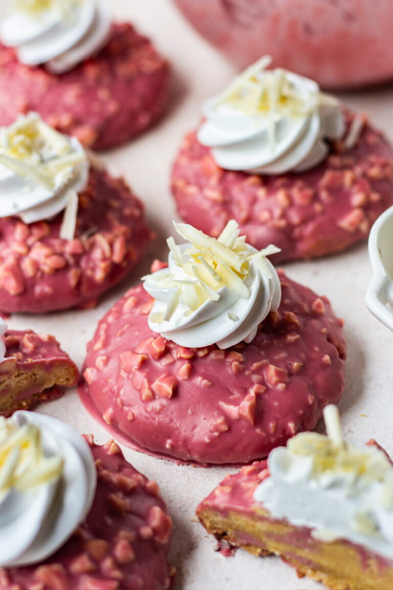 Ruby Cashew Frosted Cookie - Bake with Shivesh