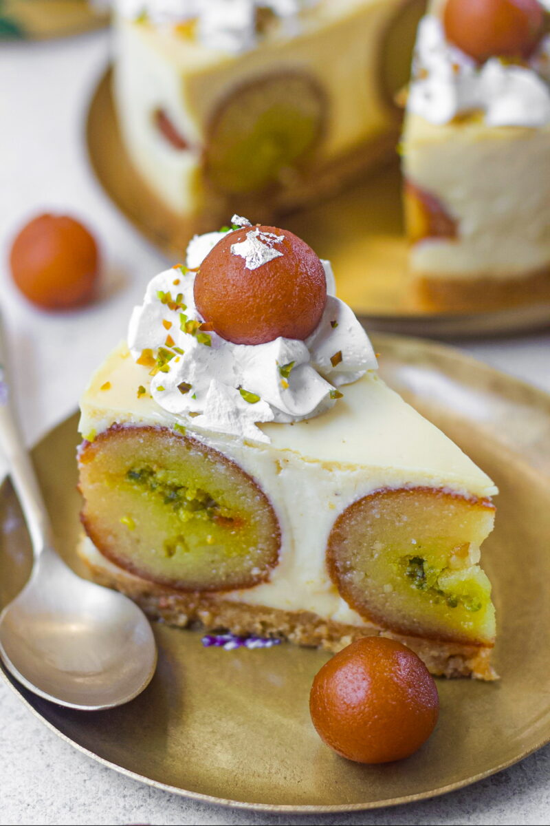 EGGLESS GULAB JAMUN CHEESECAKE - Bake with Shivesh