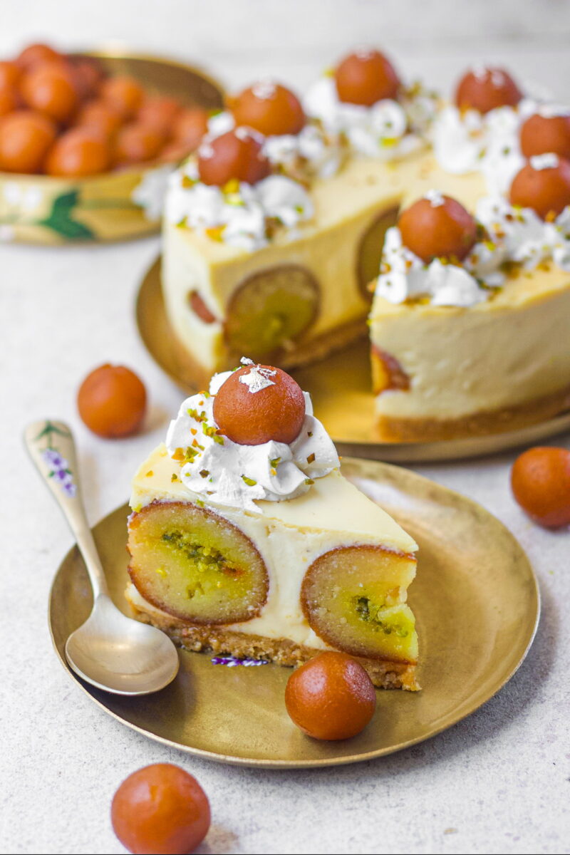 EGGLESS GULAB JAMUN CHEESECAKE - Bake with Shivesh