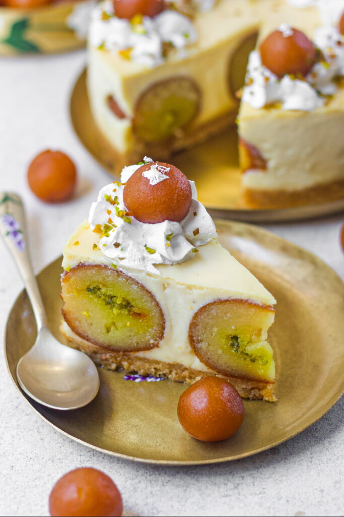 EGGLESS GULAB JAMUN CHEESECAKE - Bake with Shivesh