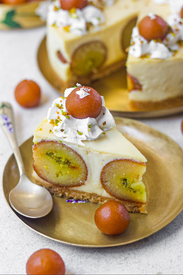 EGGLESS GULAB JAMUN CHEESECAKE - Bake with Shivesh