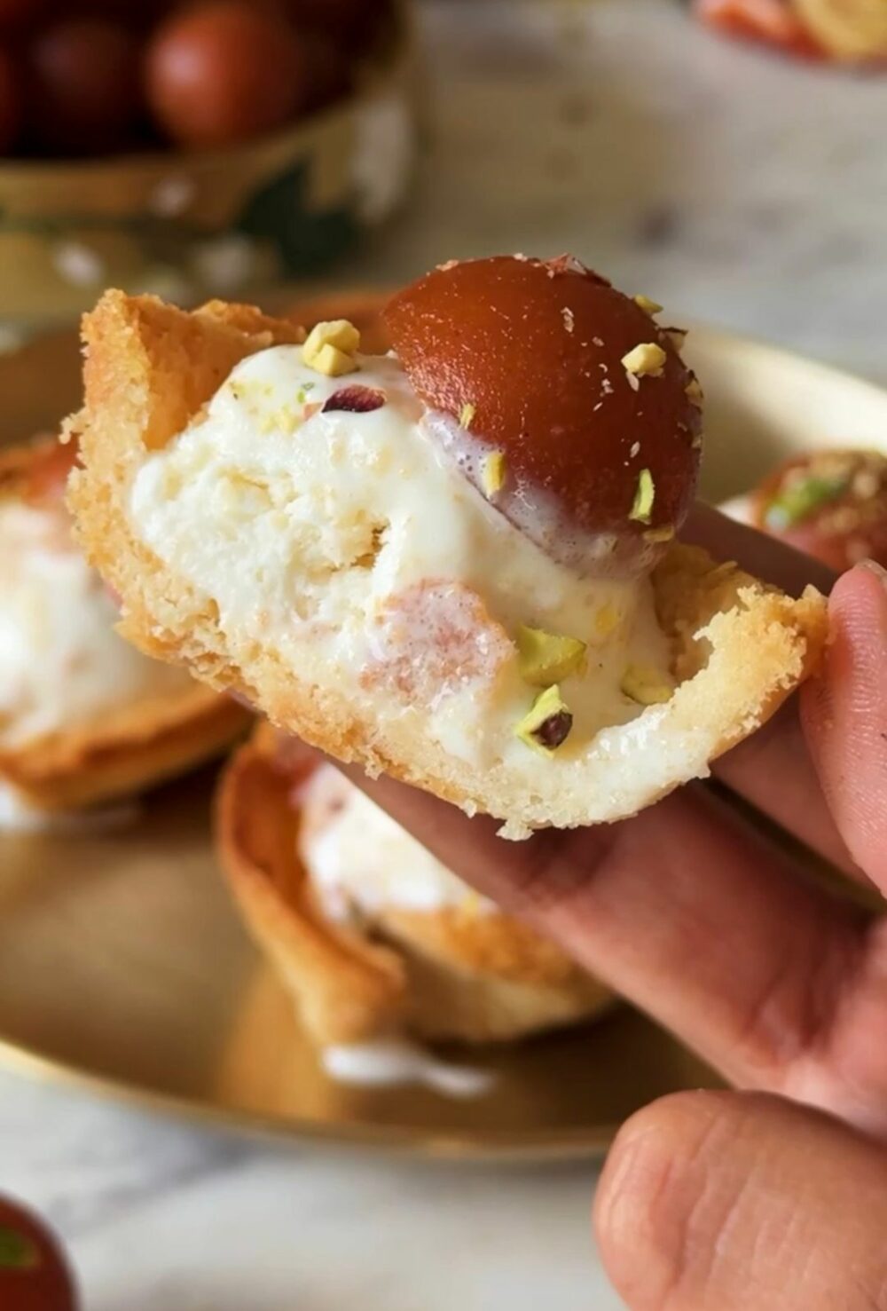 4-INGREDIENT GULAB JAMUN ICE CREAM CUPS - Bake with Shivesh