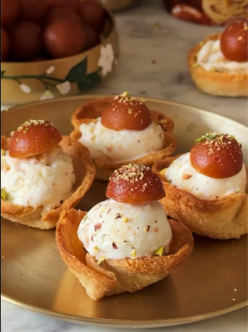 4-INGREDIENT GULAB JAMUN ICE CREAM CUPS - Bake with Shivesh