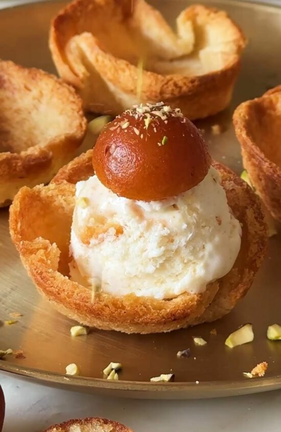 4-INGREDIENT GULAB JAMUN ICE CREAM CUPS - Bake with Shivesh