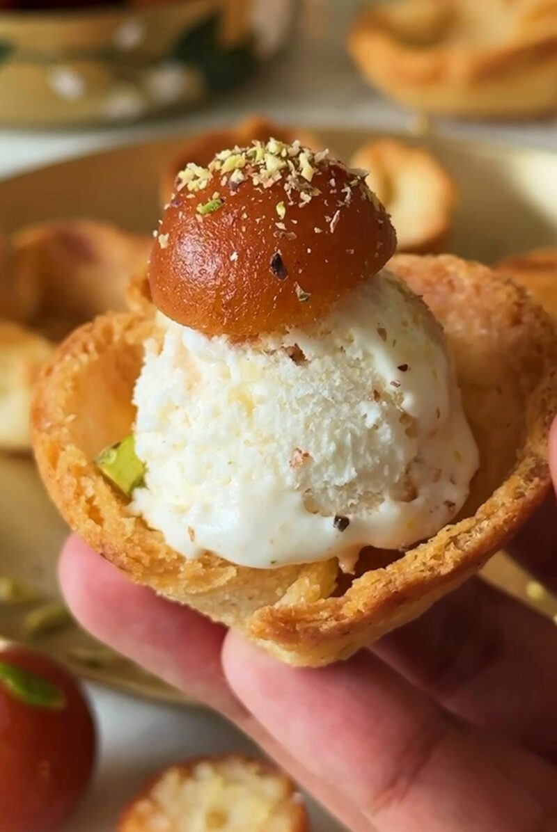 4-INGREDIENT GULAB JAMUN ICE CREAM CUPS - Bake with Shivesh