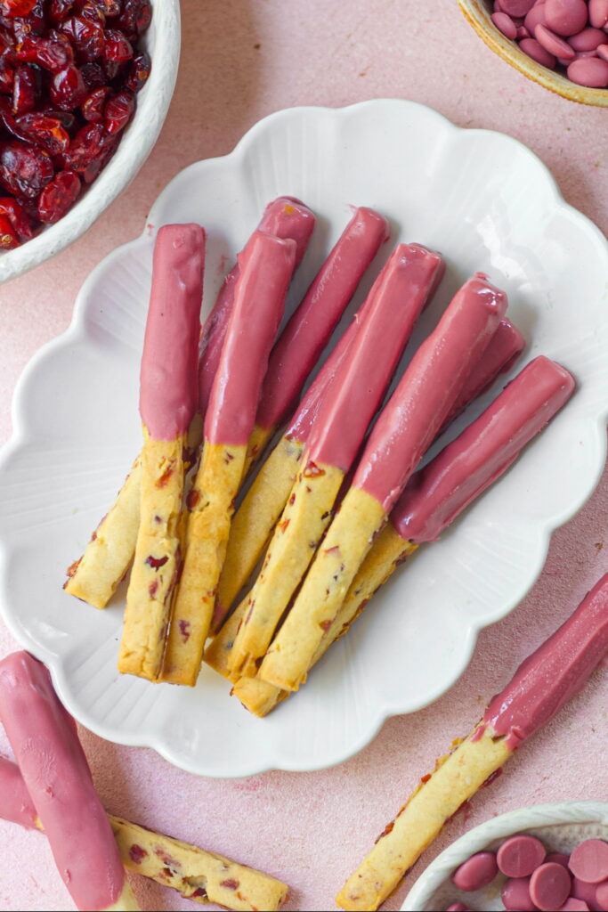 EGGLESS CRANBERRY COOKIE STICKS - Bake with Shivesh