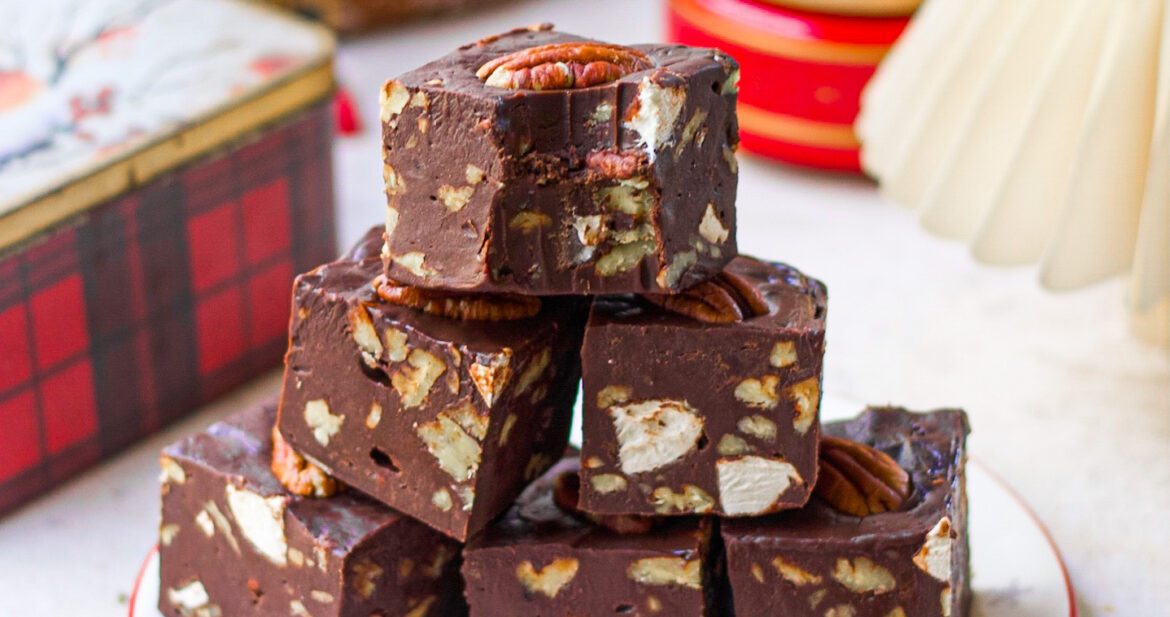 CHOCOLATE PECAN FUDGE - Bake with Shivesh
