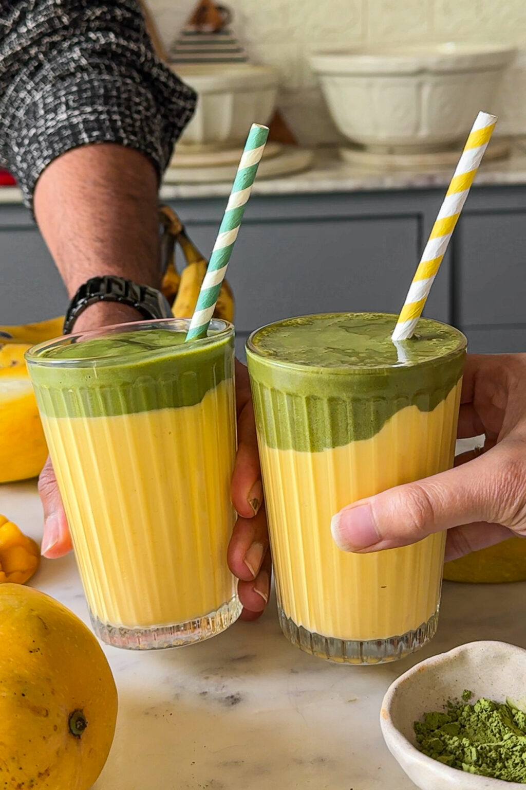 MANGO MATCHA SMOOTHIE - Bake with Shivesh